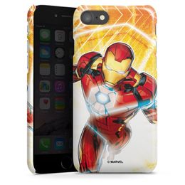 DeinDesign iPhone SE (2020) Handy Premium Case Smartphone Handyh&uuml;lle Schutzh&uuml;lle gl&auml;nzend Fire Iron Man Marvel Premium Case