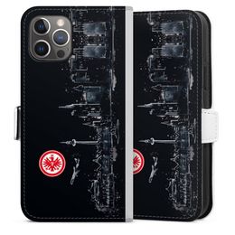 DeinDesign iPhone 12 Pro Handy Klapph&uuml;lle Handyh&uuml;lle aus Kunst Leder wei&szlig; Flip Case Skyline Sge Eintracht Frankfurt Sideflip mit Lasche