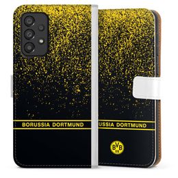 DeinDesign Galaxy A33 5G Handy Klapph&uuml;lle Handyh&uuml;lle aus Kunst Leder wei&szlig; Flip Case Bvb Borussia Dortmund Ombre Sideflip mit Lasche