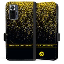 DeinDesign Xiaomi Redmi Note 10 Pro Handy Klapph&uuml;lle Handyh&uuml;lle aus Kunst Leder schwarz Flip Case Ombre Borussia Dortmund Bvb Sideflip mit langer Lasche