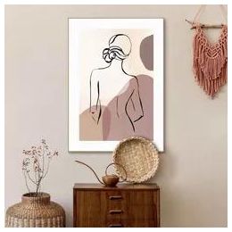 Bild Reinders "Gerahmtes Bild Frau Stiftzeichnung - Abstrakt - R&uuml;cken", braun (farbe bild(er): braun), B:50cm H:70cm, MDF, Bilder, Bild