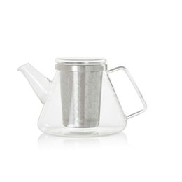AdHoc Teekanne Fusion, Transparent, Edelstahl, Glas, Metall, 1 L, 12.5 cm, Filtereinsatz, Kaffee & Tee, Kannen, Teekannen