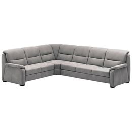 Beldomo Comfort Ecksofa, Grau, Textil, 6-Sitzer, L-Form, 303x245 cm, Goldenes M, Typenauswahl, Bettkasten erh&auml;ltlich, Fu&szlig;auswahl, seitenverkehrt Bettfunktion R&uuml;cken echt, Wohnzimmer, Sofas & Couches, Wohnlandschaften, Ecksofas