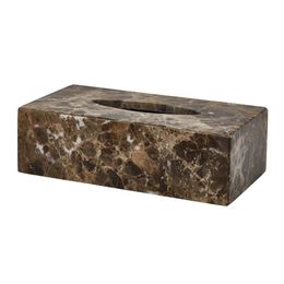 Aquanova Taschentuchbox Hammam, Braun, Stein, 13x7.5x25.5 cm, Badaccessoires, Waschplatzzubeh&ouml;r, Taschentuchboxen