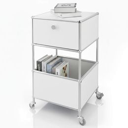 Floordirekt Regal Concept Epure Mk-145, Wei&szlig;, Metall, 40x69x40 cm, stehend, Wohnzimmer, Regale, B&uuml;cherregale