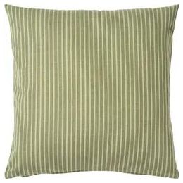 Dekokissen Pad "FIORA", gr&uuml;n (gr&uuml;n, gestreift), B:50cm L:50cm, Baumwolle, Dekokissen_Sitzkissen_Kissenh&uuml;llen, einzigartiges Design, Kissenh&uuml;lle ohne F&uuml;llung, 1 St&uuml;ck