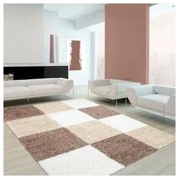 Hochflor-Teppich Ayyildiz TEPPICHE "Life Shaggy 1501" Gr. 3, braun (mokka), B:120cm H:30mm L:170cm, Kunstfaser, Teppiche, Wohnzimmer