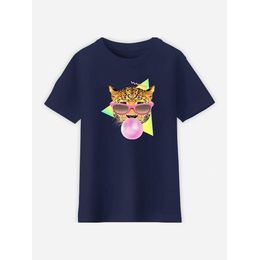 WOOOP Shirt "Bubble gum leo" in Dunkelblau - 64% | Gr&ouml;&szlig;e 92 | Kinder-oberteile
