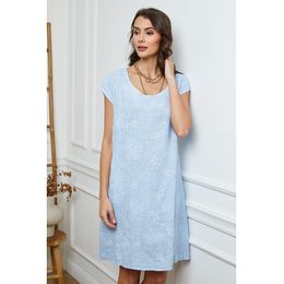 Fleur de Lin Leinen-Kleid in Hellblau - 77% | Gr&ouml;&szlig;e M | Damen-kleider