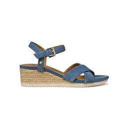 Geox Leder-Keilsandaletten "Ischia Corda" in Hellblau - 48% | Gr&ouml;&szlig;e 38 | Damen-sandalen