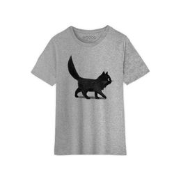 WOOOP Shirt "Creeping cat" in Grau - 67% | Gr&ouml;&szlig;e 116 | Kinder-oberteile