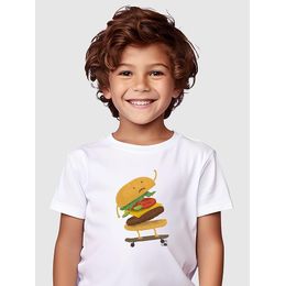 WOOOP Shirt "Burger Wipeout" in Wei&szlig; - 64% | Gr&ouml;&szlig;e 104 | Kinder-oberteile