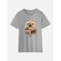 WOOOP Shirt "Sloth and drink" in Grau - 67% | Gr&ouml;&szlig;e 140 | Kinder-oberteile