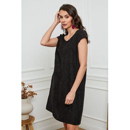 Fleur de Lin Leinen-Kleid in Schwarz - 77% | Gr&ouml;&szlig;e L | Damen-kleider