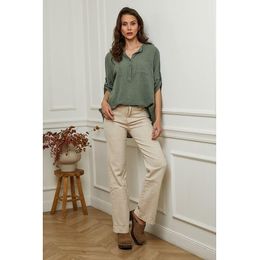 Fleur de Lin Bluse "Msof" in Khaki - 69% | Gr&ouml;&szlig;e M | Damen-blusen