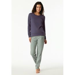 Schiesser Pyjama in Lila/ Gr&uuml;n - 49% | Gr&ouml;&szlig;e 48 | Damen-loungewear