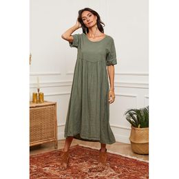 La Compagnie Du Lin Leinen-Kleid in Khaki - 73% | Gr&ouml;&szlig;e M | Damen-kleider