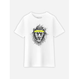 WOOOP Shirt "Hipster Lion" in Wei&szlig; - 61% | Gr&ouml;&szlig;e 128 | Kinder-oberteile
