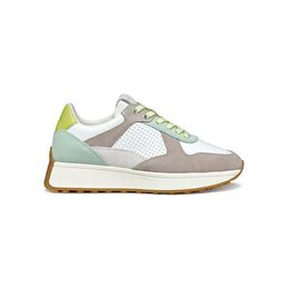 Geox Leder-Sneakers "Amabel" in Wei&szlig;/ Gr&uuml;n - 53% | Gr&ouml;&szlig;e 36 | Damen-sneakers