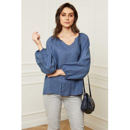 Jos&eacute;fine Leinen-Bluse "Celiane" in Blau - 75% | Gr&ouml;&szlig;e S | Damen-blusen