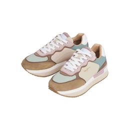 Pepe Jeans Footwear Sneakers "Rusper" in Beige/ Gr&uuml;n/ Rosa - 52% | Gr&ouml;&szlig;e 40 | Damen-sneakers