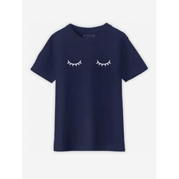 WOOOP Shirt "Eyes closed" in Dunkelblau - 64% | Gr&ouml;&szlig;e 152 | Kinder-oberteile