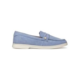 Geox Leder-Slipper "Xand 3" in Hellblau - 55% | Gr&ouml;&szlig;e 36 | Damen-schuhe-halbschuhe