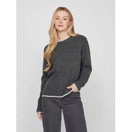 Vila Pullover "Hefna" in Anthrazit - 62% | Gr&ouml;&szlig;e S | Damen-pullover-cardigans