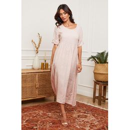 La Compagnie Du Lin Leinen-Kleid in Rosa - 72% | Gr&ouml;&szlig;e S | Damen-kleider
