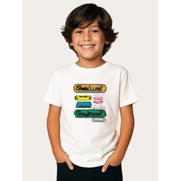WOOOP Shirt "Skateboard! Magazine More Static" in Wei&szlig; - 61% | Gr&ouml;&szlig;e 116 | Kinder-oberteile