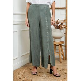 Jos&eacute;fine Leinen-Hose "Gladys" in Khaki - 76% | Gr&ouml;&szlig;e L | Damenhosen