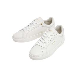 Pepe Jeans Footwear Leder-Sneakers "Camden" in Creme - 57% | Gr&ouml;&szlig;e 39 | Damen-sneakers