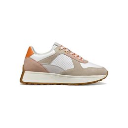 Geox Leder-Sneakers "Amabel" in Wei&szlig;/ Beige - 48% | Gr&ouml;&szlig;e 41 | Damen-sneakers