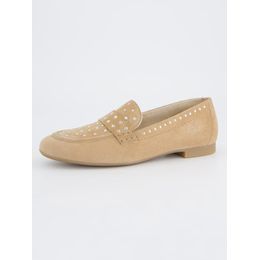 Paul Green Leder-Mokassins in Beige - 46% | Gr&ouml;&szlig;e 41 | Damen-schuhe-halbschuhe