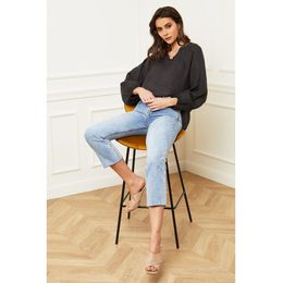 Jos&eacute;fine Leinen-Bluse "Celiane" in Anthrazit - 73% | Gr&ouml;&szlig;e L | Damen-blusen
