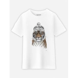 WOOOP Shirt "Siberian Tiger" in Wei&szlig; - 67% | Gr&ouml;&szlig;e 116 | Kinder-oberteile