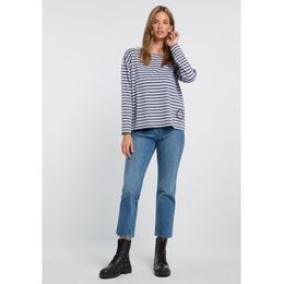 ELBSAND Longsleeve "Tooske" in Hellblau/ Grau - 48% | Gr&ouml;&szlig;e S | Damen-tops