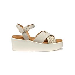Geox Leder-Keilsandaletten "Xand" in Creme - 48% | Gr&ouml;&szlig;e 39 | Damen-sandalen