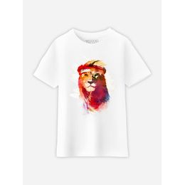 WOOOP Shirt "Gym Lion" in Wei&szlig; - 67% | Gr&ouml;&szlig;e 128 | Kinder-oberteile