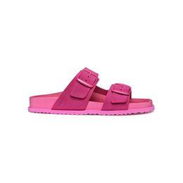 Geox Leder-Pantoletten "Sandybett" in Pink - 43% | Gr&ouml;&szlig;e 40 | Damen-pantoletten