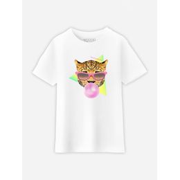 WOOOP Shirt "Bubble Gum Leo" in Wei&szlig; - 64% | Gr&ouml;&szlig;e 104 | Kinder-oberteile