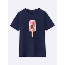 WOOOP Shirt "Floral popsicle" in Dunkelblau - 64% | Gr&ouml;&szlig;e 128 | Kinder-oberteile