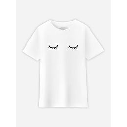 WOOOP Shirt "Eyes Closed" in Wei&szlig; - 67% | Gr&ouml;&szlig;e 128 | Kinder-oberteile