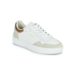 Pepe Jeans Footwear Leder-Sneakers "Camden" in Creme/ Gold - 61% | Gr&ouml;&szlig;e 41 | Damen-sneakers