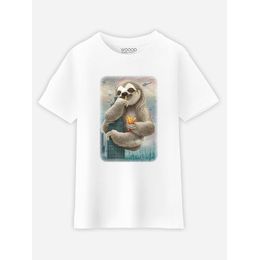 WOOOP Shirt "Sloth Attack" in Wei&szlig; - 64% | Gr&ouml;&szlig;e 152 | Kinder-oberteile