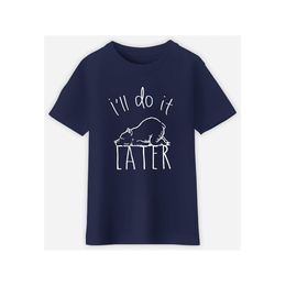 WOOOP Shirt "I'll do it later" in Dunkelblau - 67% | Gr&ouml;&szlig;e 128 | Kinder-oberteile
