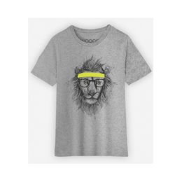WOOOP Shirt "Hipster lion" in Grau - 67% | Gr&ouml;&szlig;e 140 | Kinder-oberteile