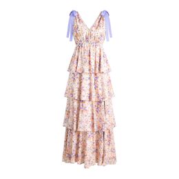 Imily Bela Kleid Damen Gr&ouml;&szlig;e 36 oliv / lila / orange / naturwei&szlig; Sommerkleid
