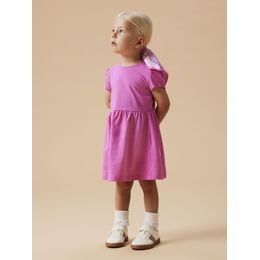 Minikleid name it "NMFVIVIA SS DRESS NOOS", M&auml;dchen, Gr. 122, N-Gr, strawberry moon, Jersey, Obermaterial: 100% Baumwolle, unifarben, kniefrei, Rundhals, Kleider Minikleid, Baumwolle, kurze Puff&auml;rmel