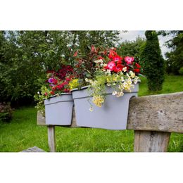 KHW Balkonkasten &raquo;Flowerclip XXL&laquo; BxTxH: 57,5x27,7x27 cm grau Kunststoff, Polypropylen